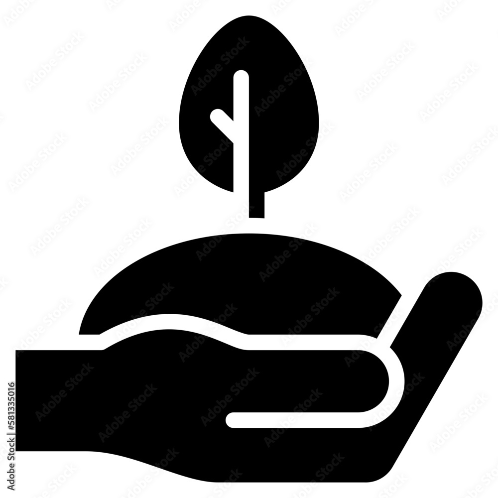 plant trees icon with glyph style and 64 px base. Suitable for website ...