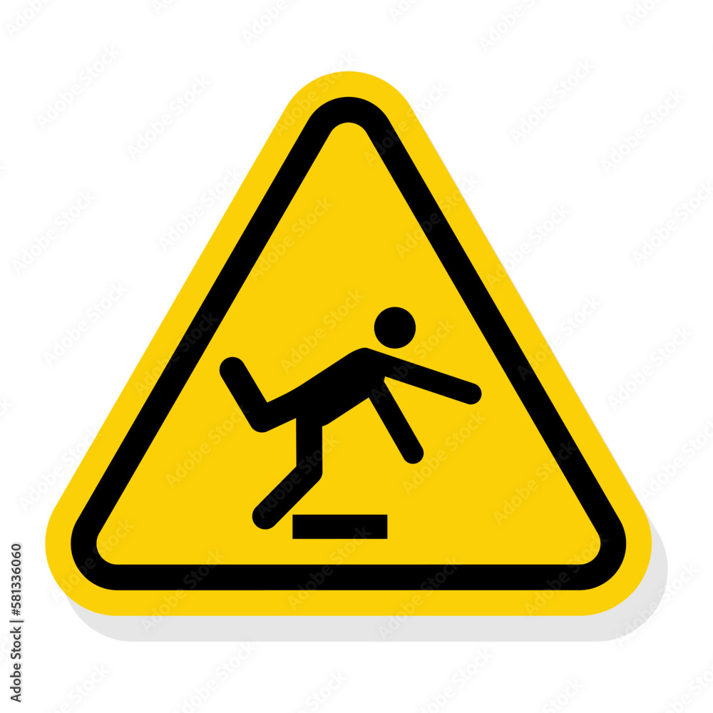 ISO Triangle Warning Sign: Tripping Hazard Symbol (IS-2021) Stock ...
