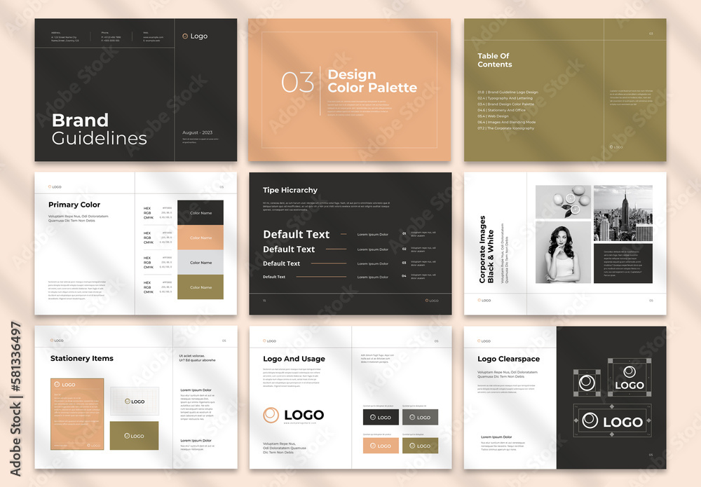 Brand Guidelines Layout Stock Template | Adobe Stock