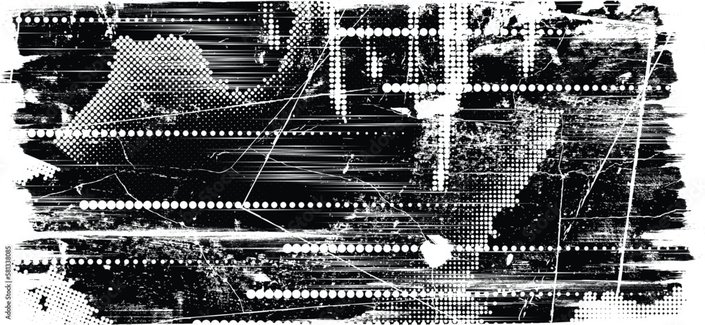 Glitch distorted grungy isolated banner . Design element for brochure ...
