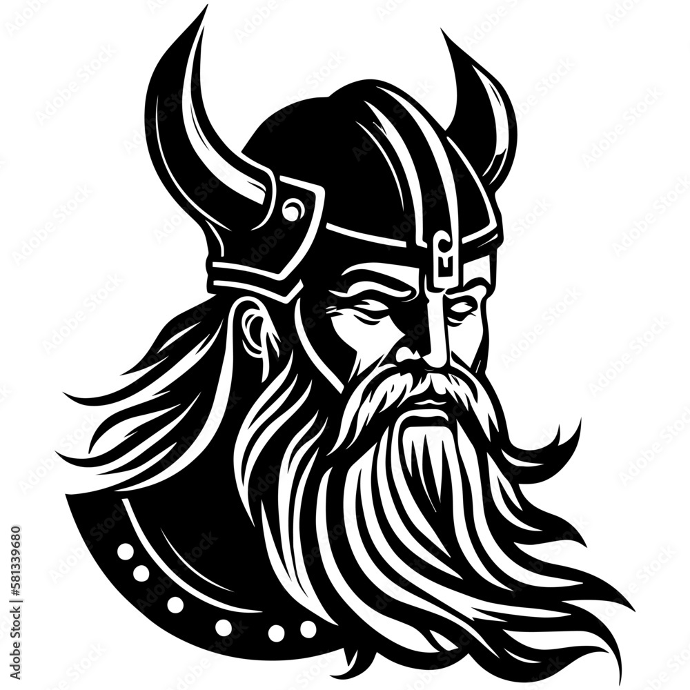 Viking God Vector Art Isolated in White Background, vector illustration ...