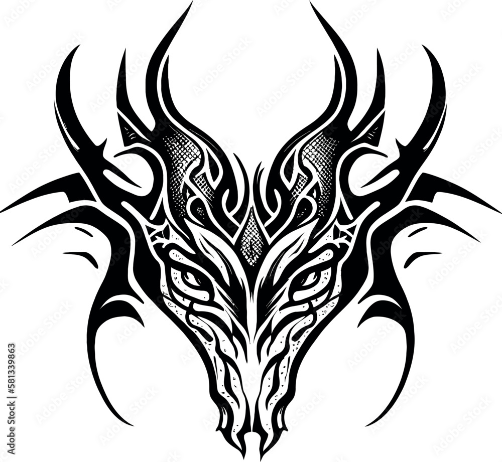 Dragon vector, isolated in white background, Celtic dragon, vector ...