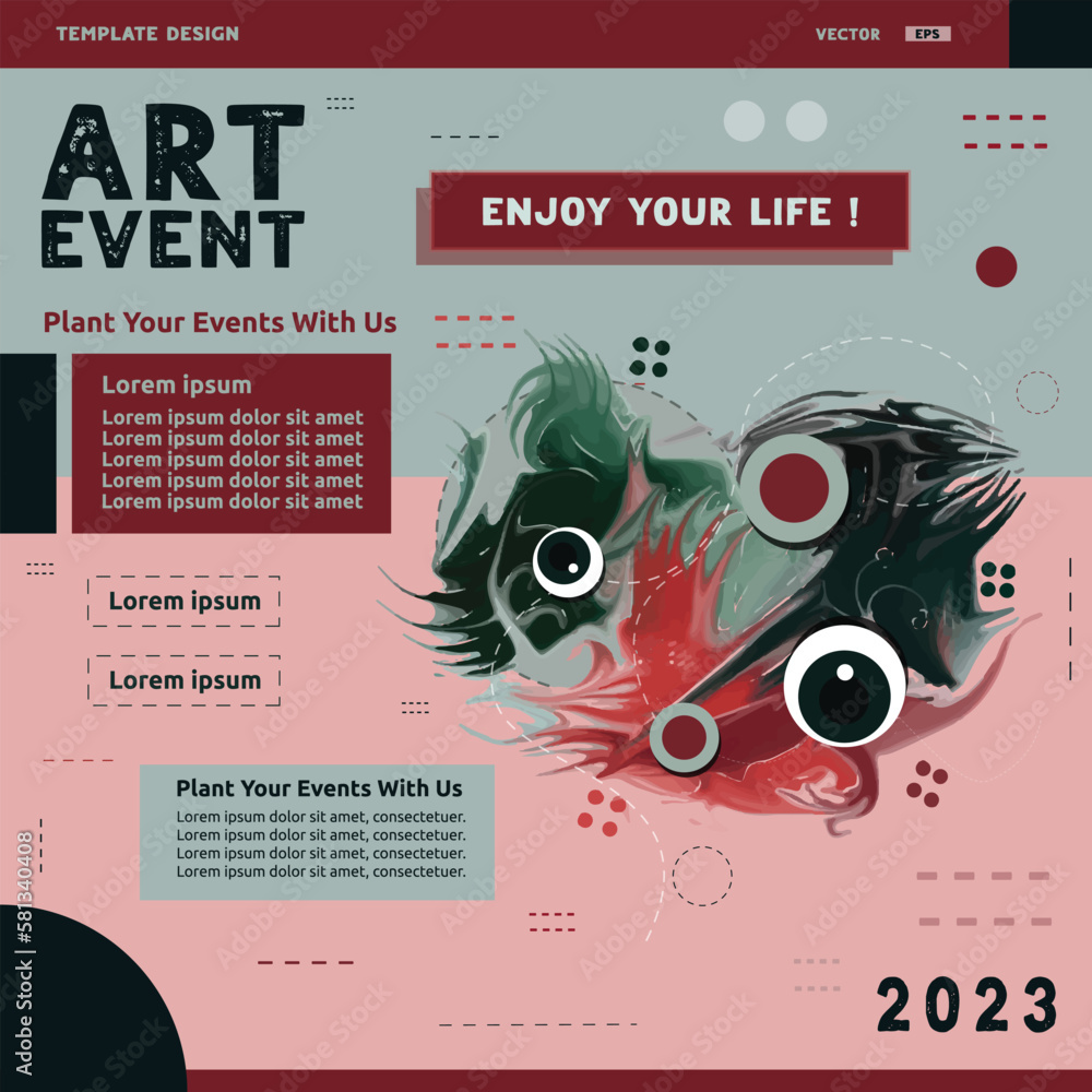 Design art event social media post templates. Abstrack Template design ...