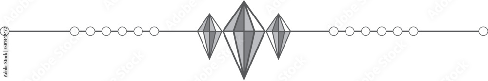 Diamond Border Divider Line Design Element Vector Stock Vector | Adobe ...