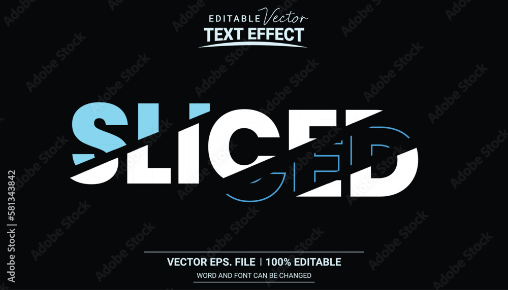 Editable sliced vector text effect Stock Vector | Adobe Stock