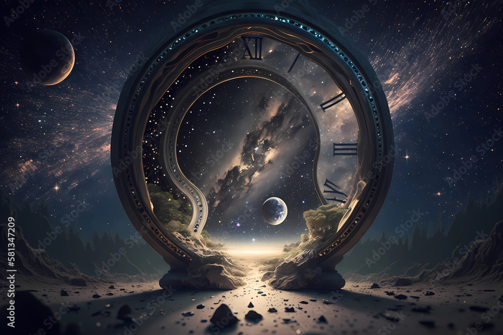 Portal to another dimension. Distorting space and time. physical ...