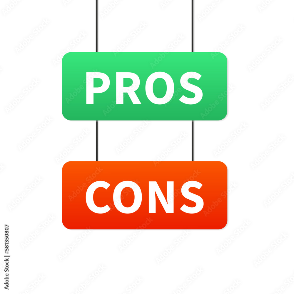 Pros cons street signs. Pros versus Cons. Simple concept for advantages ...