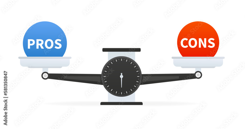 Libra icon. Pros cons in flat style. Flat icon. Check mark icon. The ...