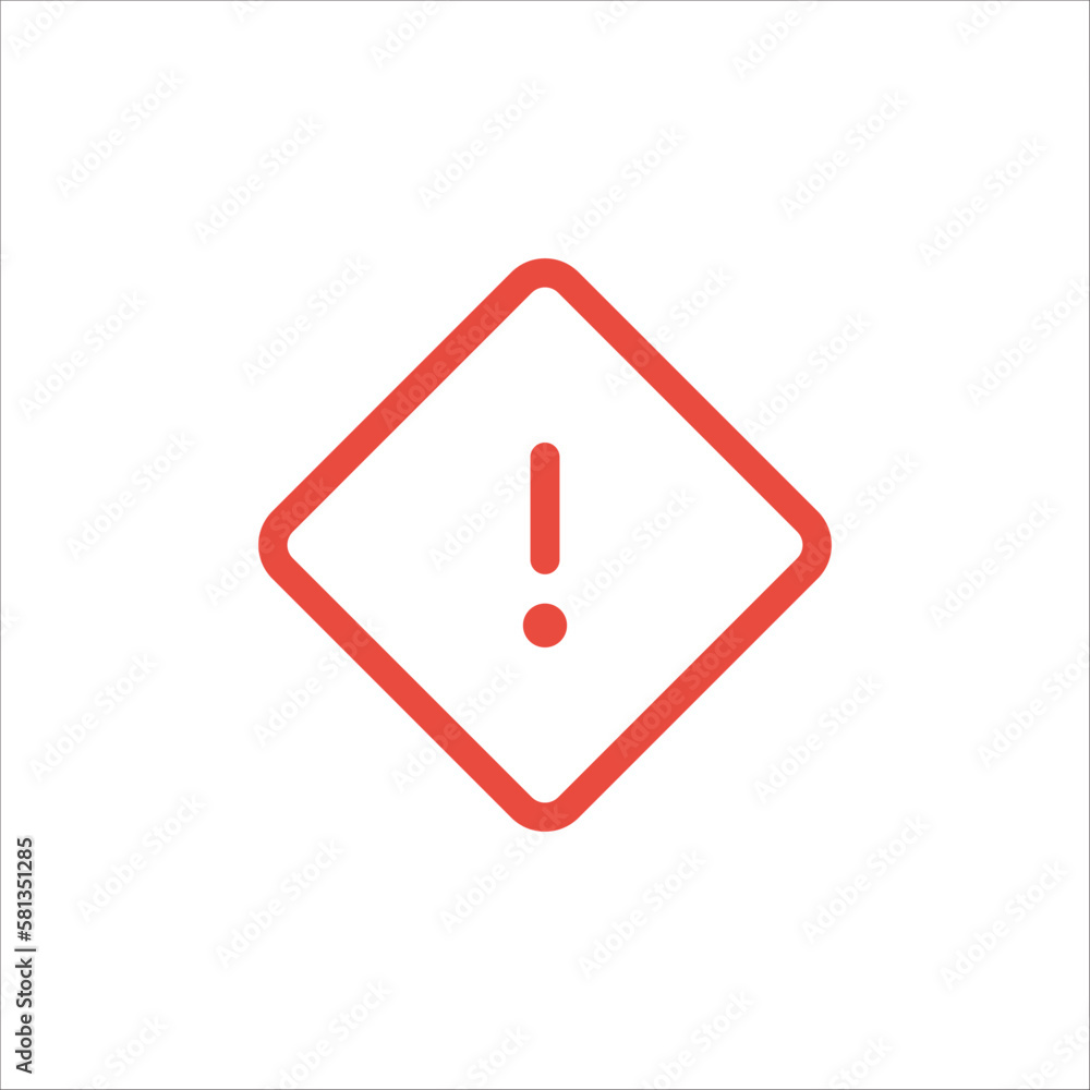 RombusAttention red sign with exclamation mark symbol. danger alert ...