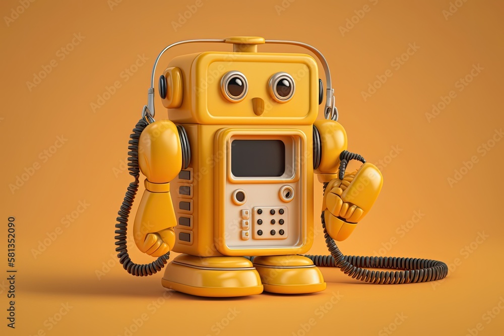 Emergency medical service call center concept. Friendly robot doctor ...