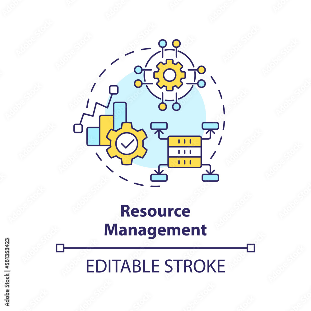 Resource management concept icon. System orchestration. Data lake ...