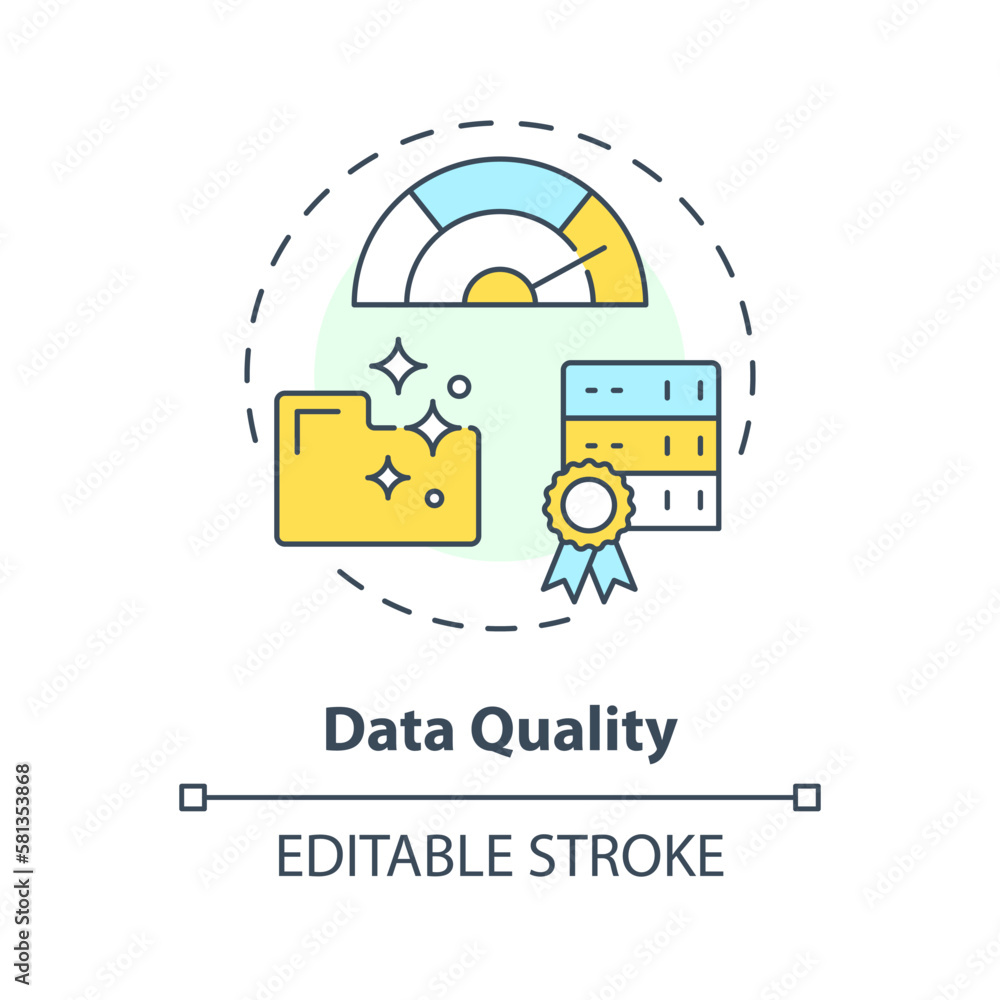 Data quality concept icon. Relevant and accurate information. Data lake ...