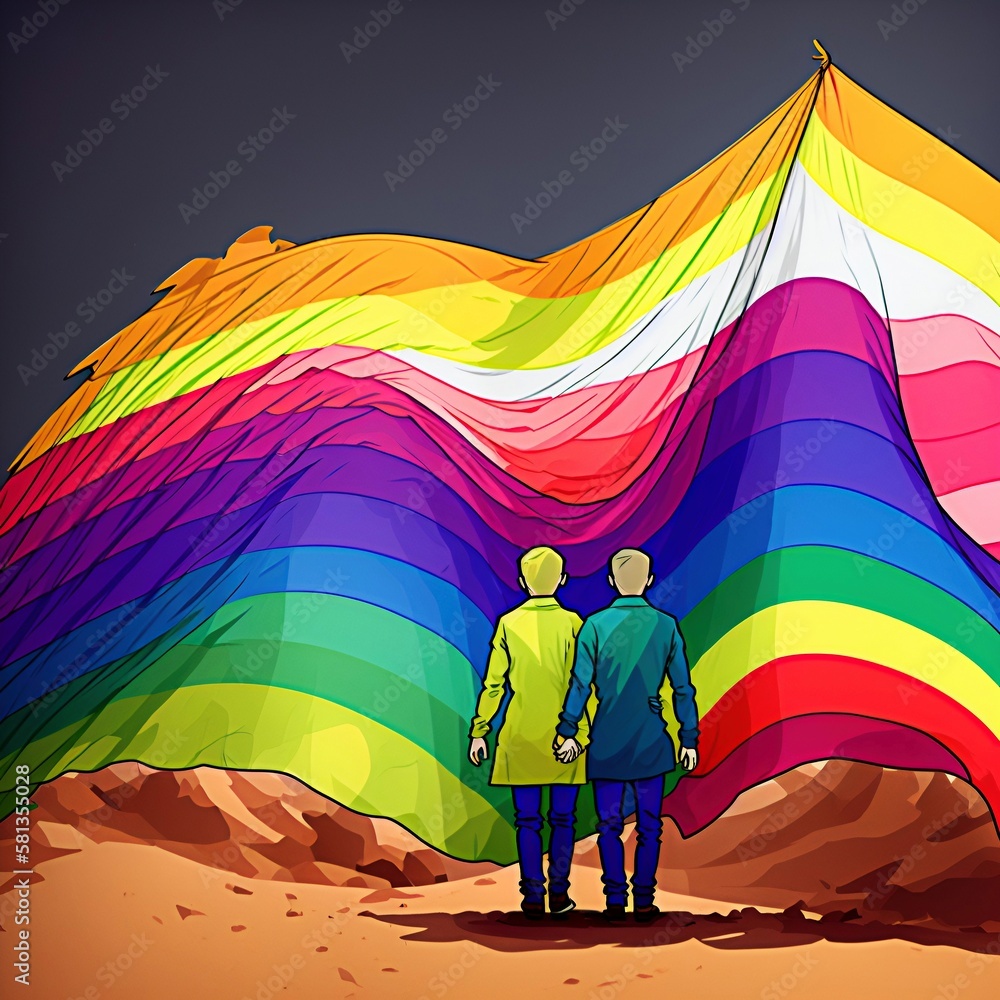 ai generated lgbt pride drawing style illustration Stock Illustration ...