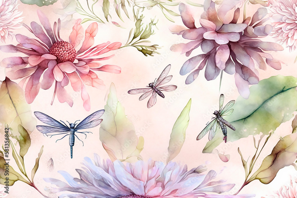 Pattern of spring and summer colors in pastel palette on light ...