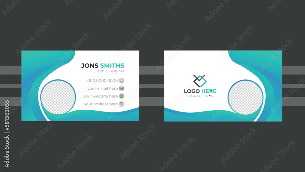Double-sided creative business card print template for corporate style ...