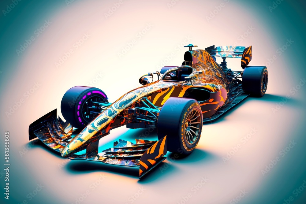 presentation of modern high-speed racing car for formula one racing ...