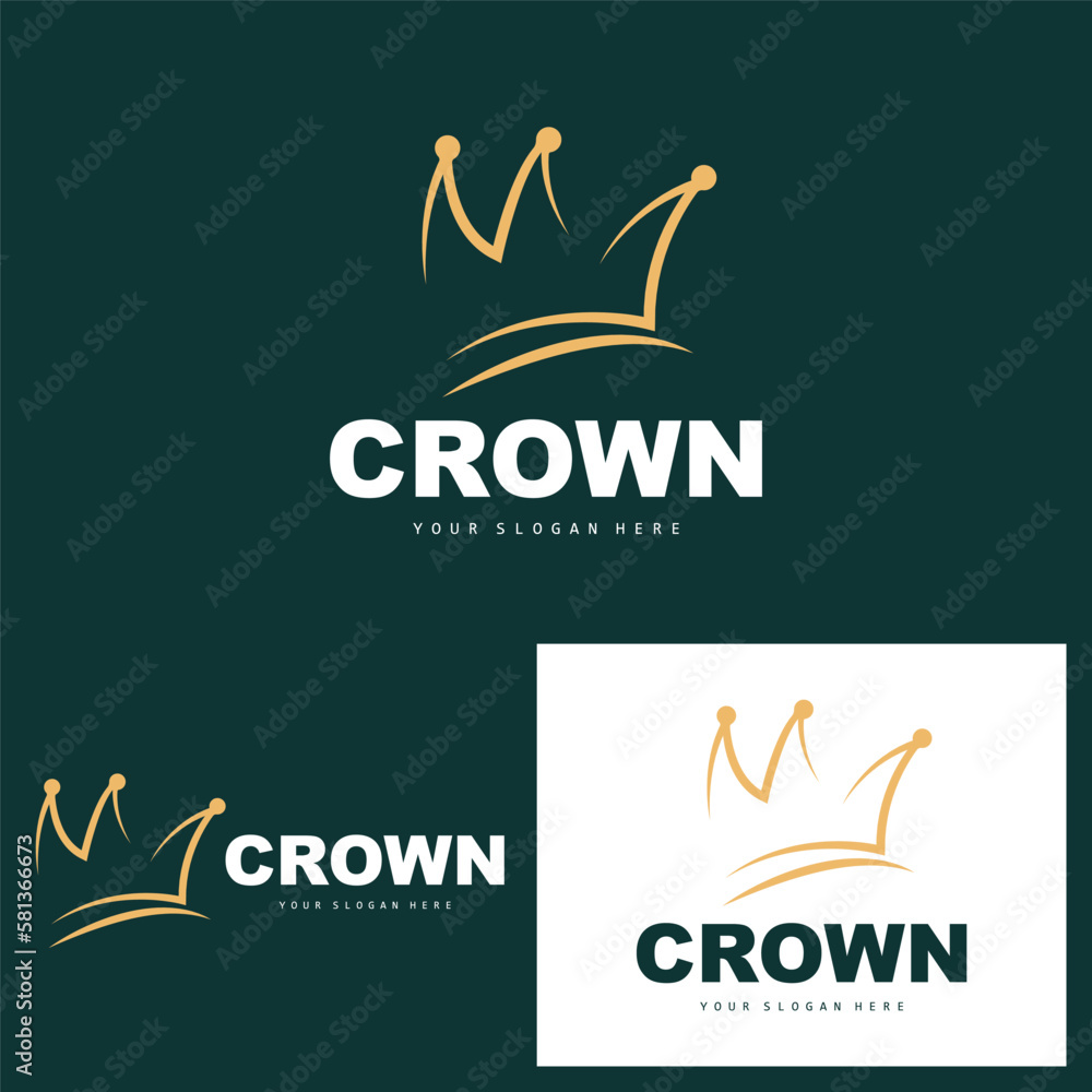 Crown Logo, King And Queen Icon Design, Vector Elegant, Simple ...