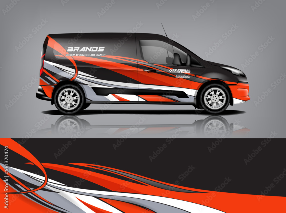 Vektorová grafika „Car decal design vector. Graphic abstract stripe ...