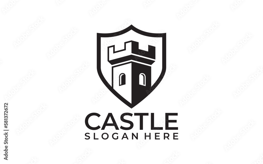 Emblem Castle creative logo design Stock Vector | Adobe Stock