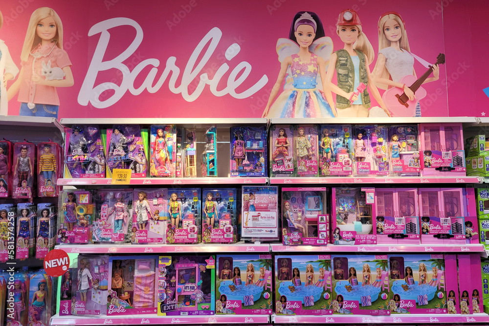 Kuala Lumpur, Malaysia - 12 Mar 2023: Various choice Barbie toys for ...