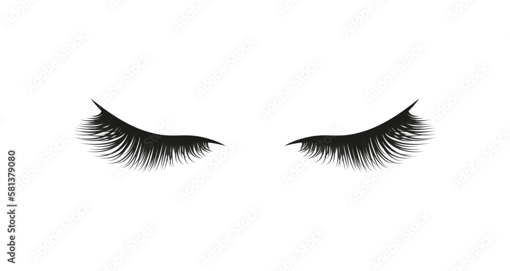 lashes vector Illustration. Closed eyelashes graphic symbol logo for ...
