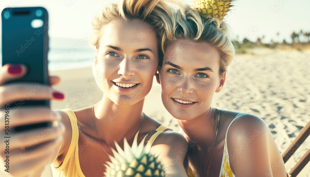 Beautiful woman on summer holiday in the sun looking amazing on her ...