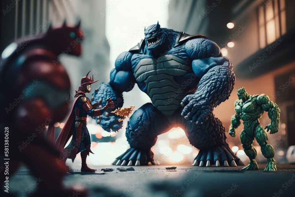 The Epic Battle of a Superhero Team vs a Giant Monster in a Hyper ...
