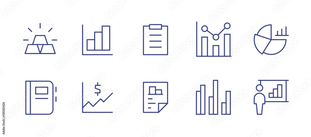 Business line icon set. Editable stroke. Vector illustration ...