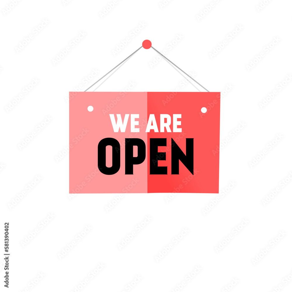 We are open sign. hanging banner Design template - Vector illustration ...