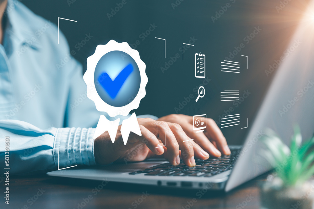 Quality control certification, check guarantee of standard of company ...