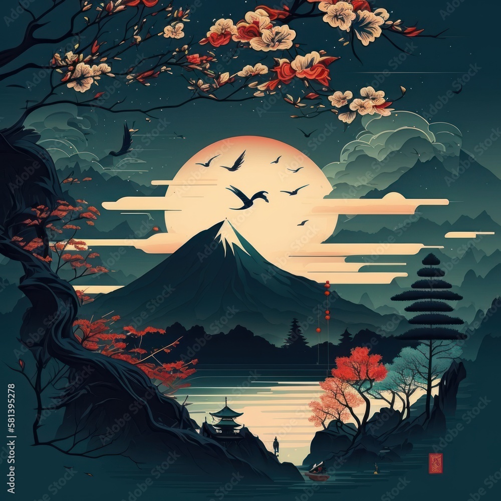 Japan Style Wallpaper Background Stock Photo | Adobe Stock