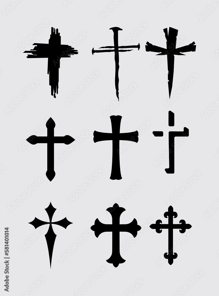 Cross symbol icon shape universal element logo christiani jesus clip ...