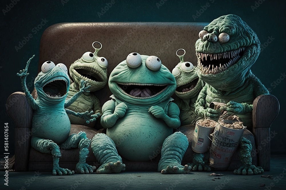 ภาพประกอบสต็อก Group of aliens visiting Earth and trying to understand ... ภาพประกอบสต็อก Group of aliens visiting Earth and trying to understand ...