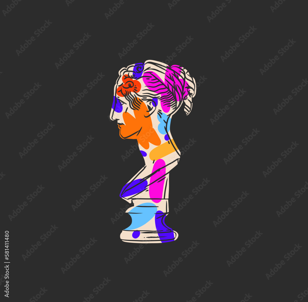 Hand drawn vector abstract outline,graphic,contemporary art greek ...