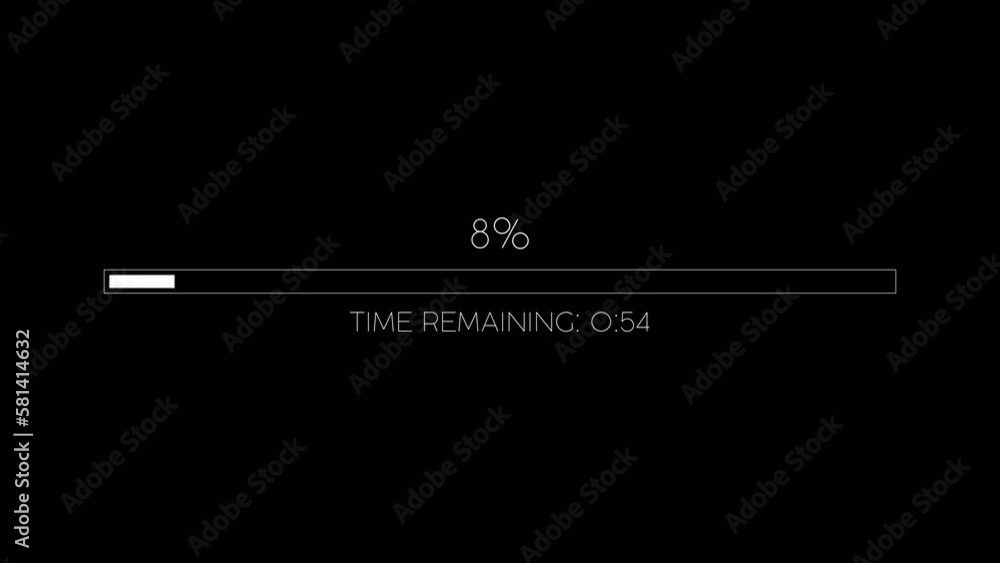Loader bar countdown progress from 0 to 100 percent and shows time ...