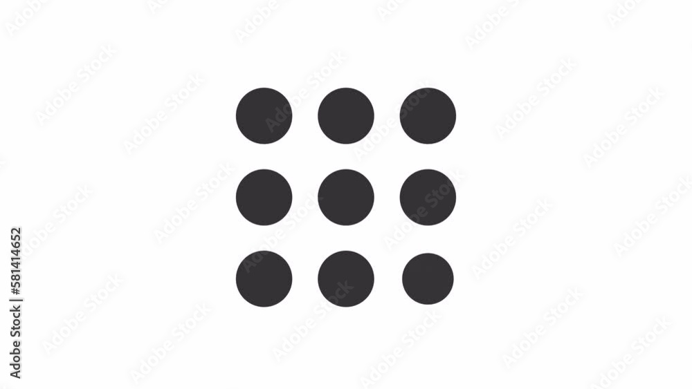 Animated disappearing dots loader. Missing circles. Simple black and ...