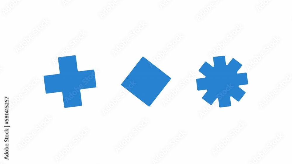 Animated multiple shapes preloader. Rotating figures. Waiting process ...