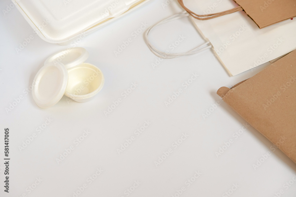 Set of card and paper elements related to packaging and transport of ...