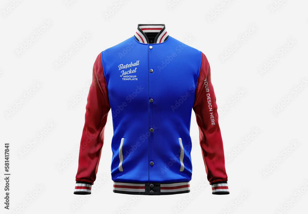 Baseball Jacket Clothing Mockup Stock Template | Adobe Stock