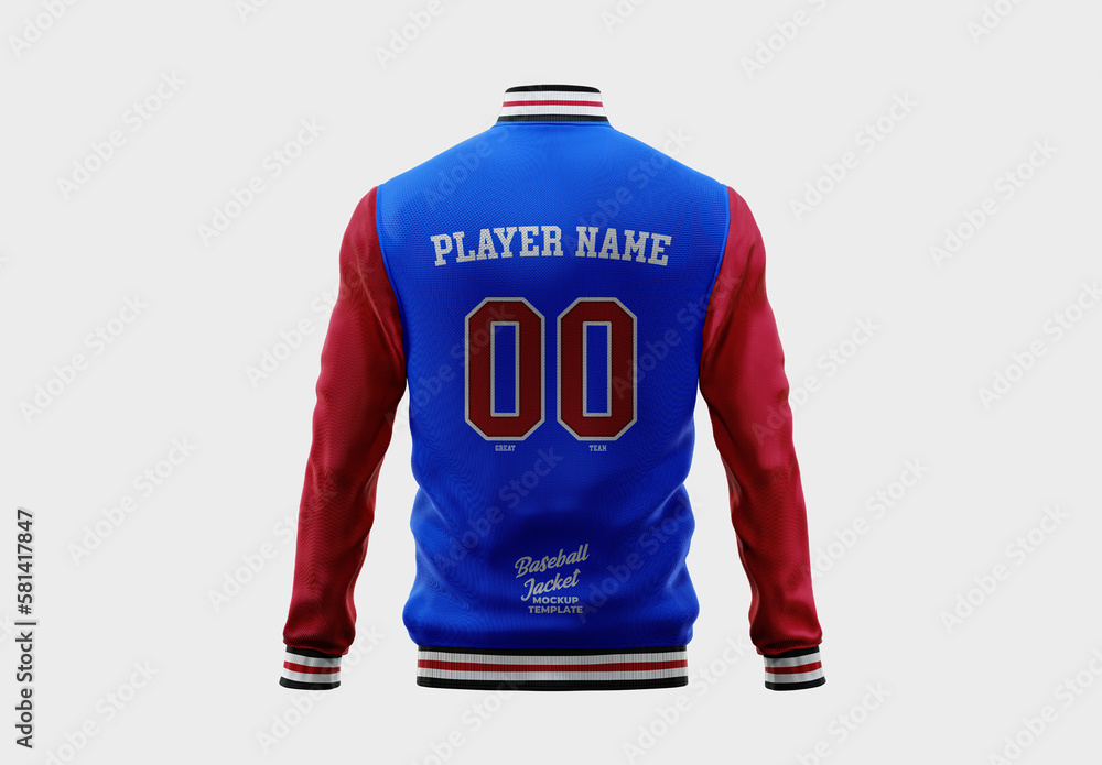 Baseball Jacket Back Side Mockup Stock Template | Adobe Stock