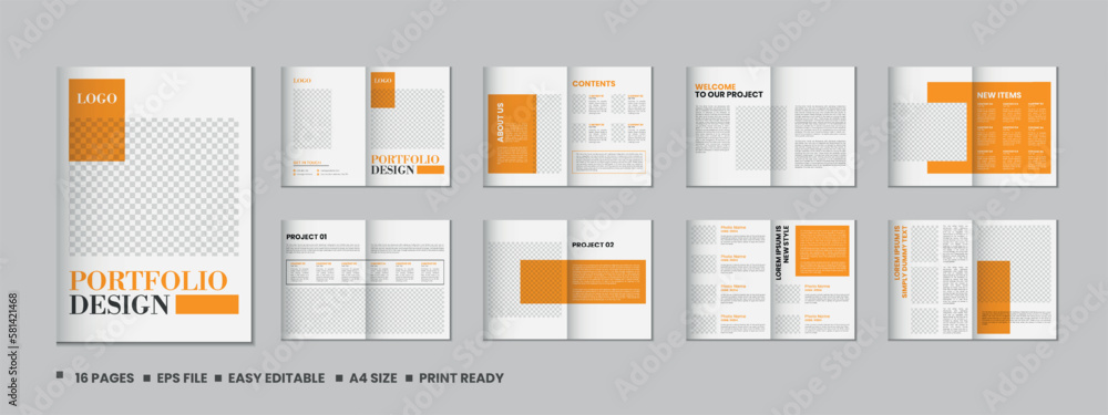Portfolio magazine template design, 16 pages Fashion magazine and a4 ...