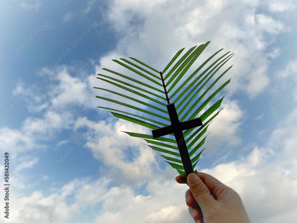 Lent,Holy Week,Palm Sunday and Good Friday concepts - heart shaped of ...