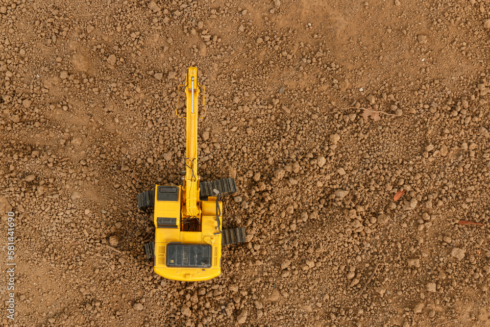 Crawler excavators are digging soil with in the construction site ,Top ...