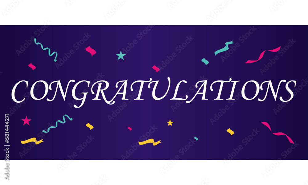 congratulations banner template illustration Stock Vector | Adobe Stock