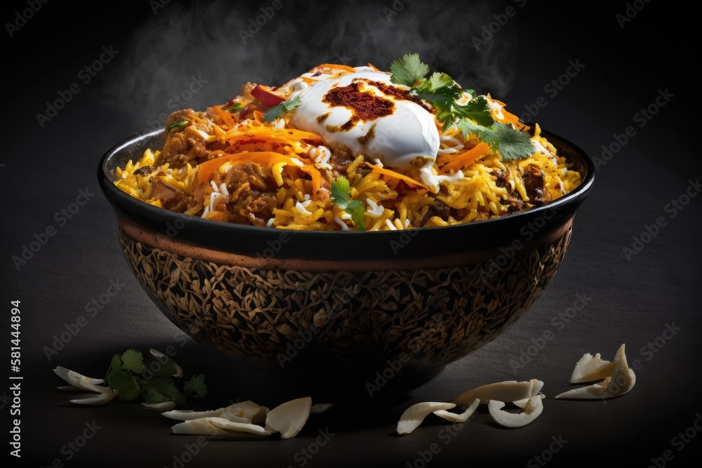 Spicy cuisine from Pakistan and India A dish of Lucknowi Dum Pukht ...