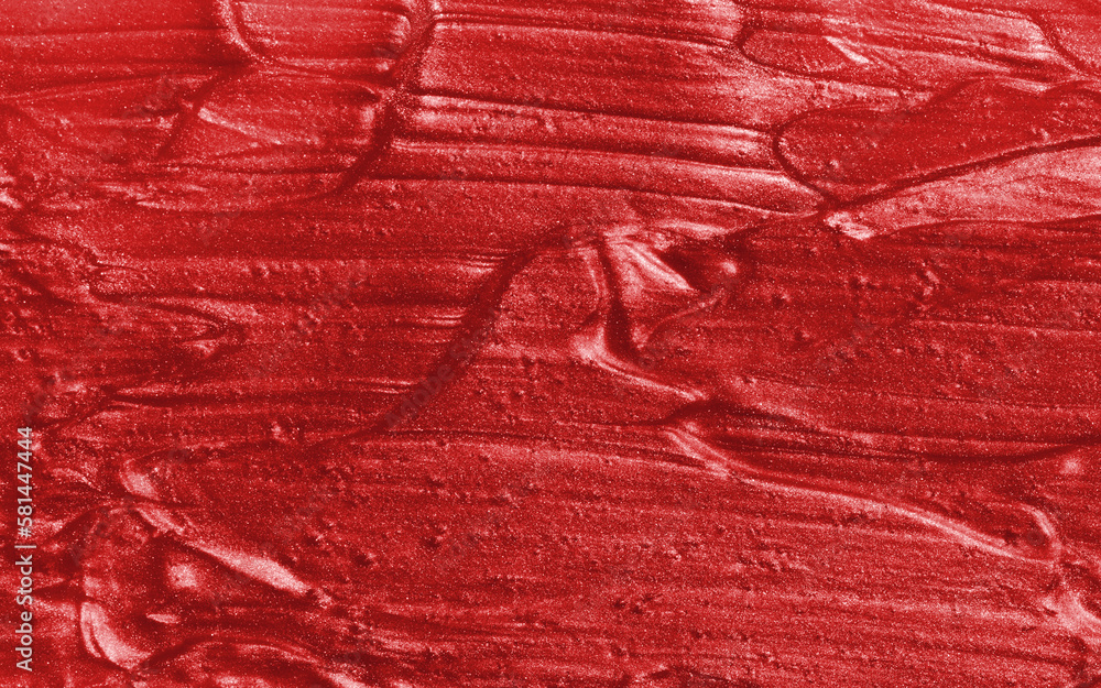 Sample of red glitter gel with small particles, texture of highlighter ...