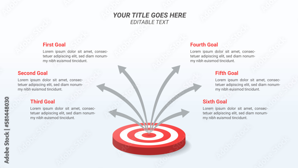 Company Goals Infographic Presentation Template on a 16:9 Ratio with 3D ...