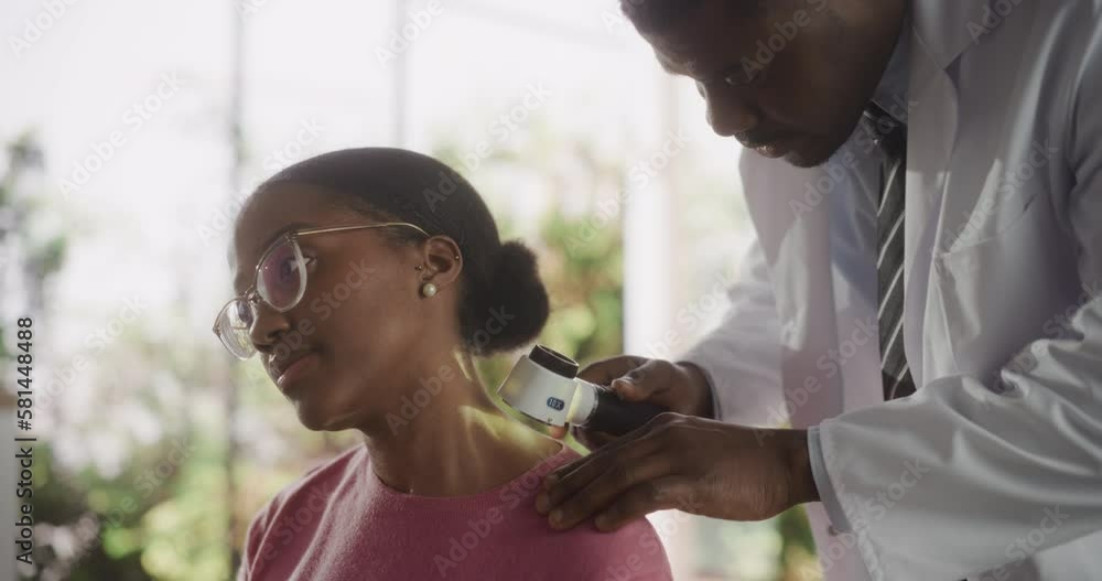 Young Black Female Passing a Health Examination by a Professional ...