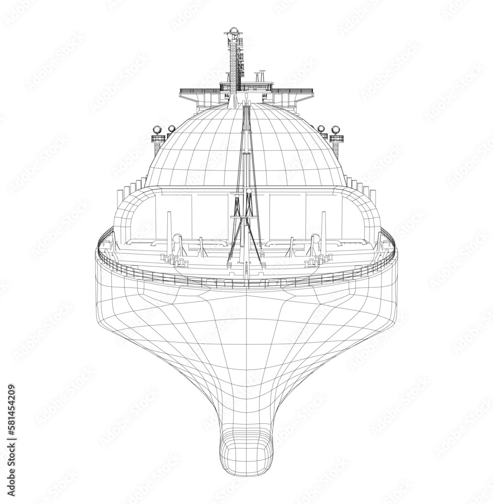 LPG Gas transportation lng tanker ship vector illustration. Stock ...