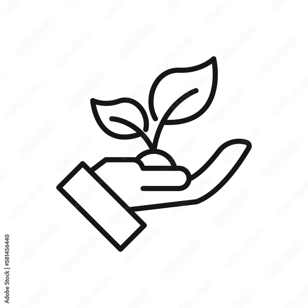 Editable Icon of Plant in Hand, Vector illustration isolated on white ...